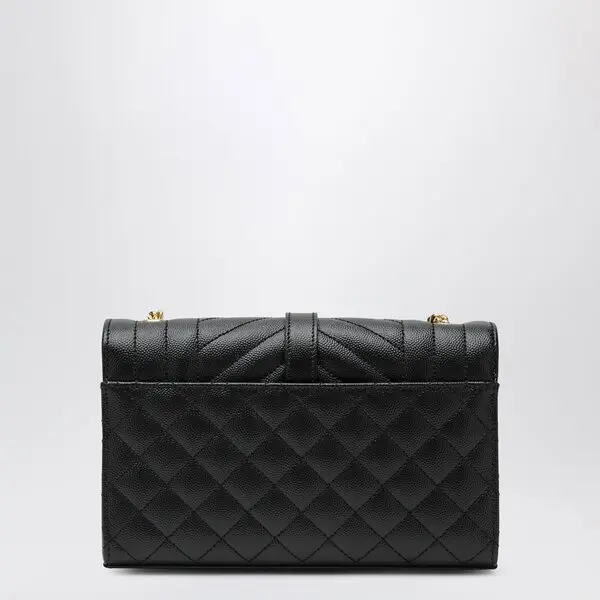 Saint Laurent Small Envelope Flap Bag In Quilted Leather - Black