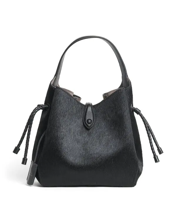 Polo Ralph Lauren Small Calf Hair Bucket Bag - Black