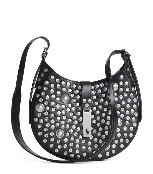 Polo Ralph Lauren Leather Studded Shoulder Bag