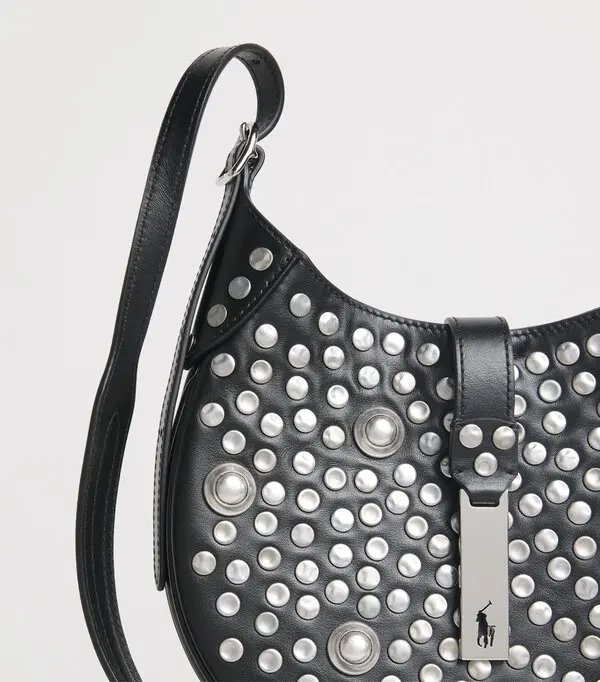 Polo Ralph Lauren Leather Studded Shoulder Bag