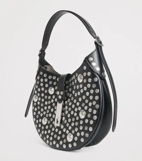 Polo Ralph Lauren Leather Studded Shoulder Bag