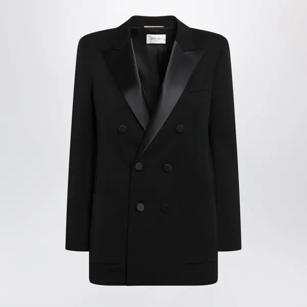 Saint Laurent Double-breasted Wool Blazer - Black