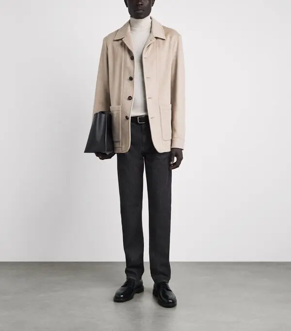 Canali Stretch Cotton-cashmere Straight Jeans