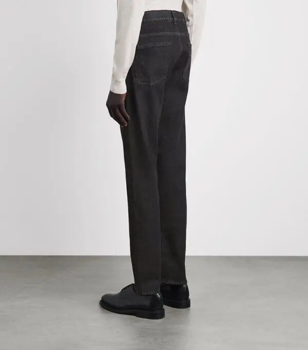 Canali Stretch Cotton-cashmere Straight Jeans