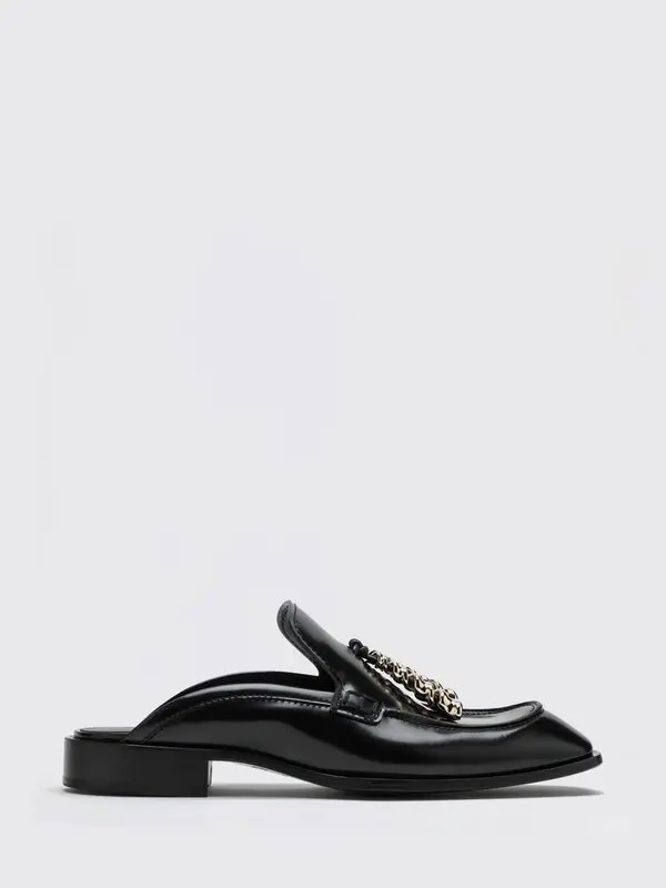 Loewe Chain Detail Loafer Mules - Black