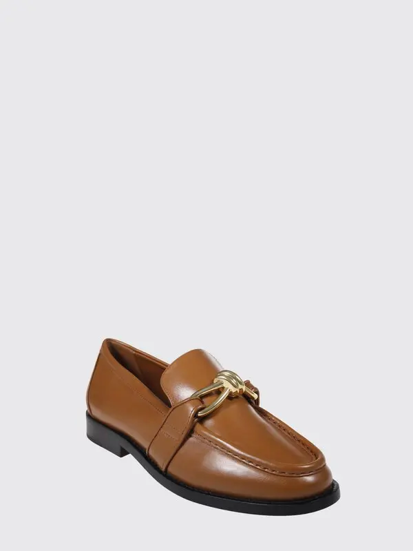 Bottega Veneta Leather Loafer With Gold Tone Hardware