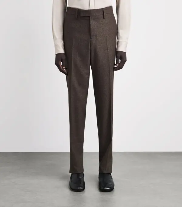 LARDINI Virgin Wool Check Trousers