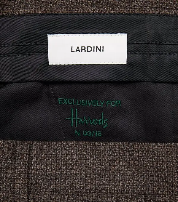 LARDINI Virgin Wool Check Trousers