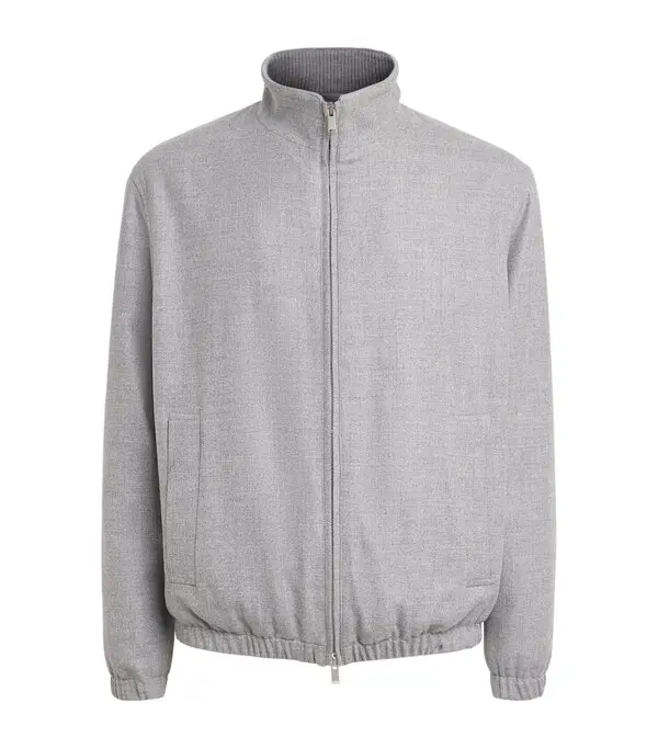 LARDINI Zip-up Stretch-virgin Wool Jacket