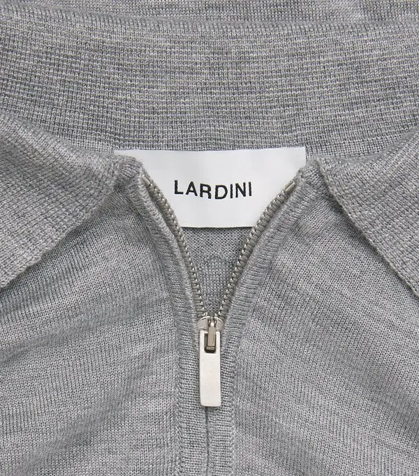 LARDINI Wool-silk-cashmere Quarter-zip Sweater