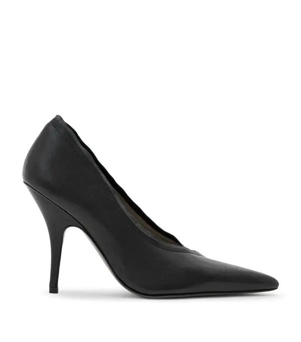 ALLSAINTS Vera Leather Pointed Toe Stiletto Pumps - Black