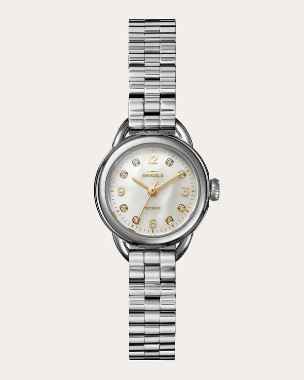 Shinola Diamond Runabout 25mm Bracelet Watch - Silver
