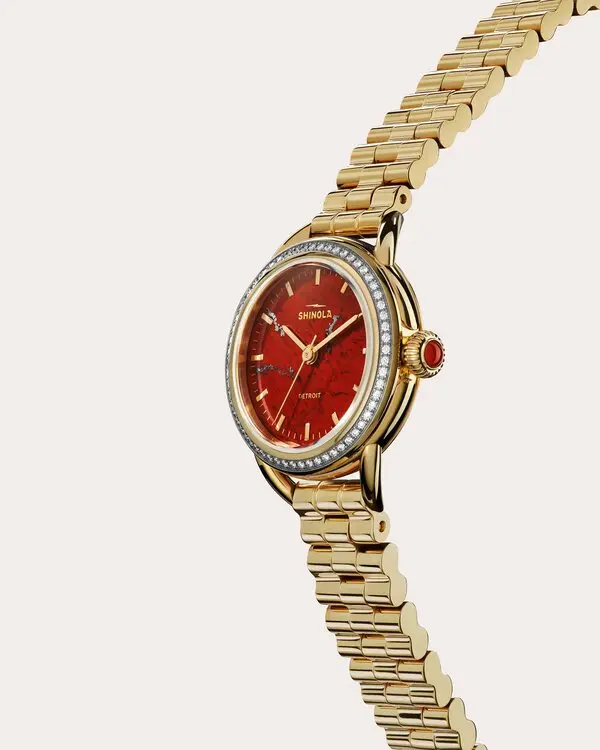 Shinola Diamond & Jasper Gilda Runabout 25mm Watch