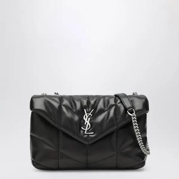 Saint Laurent Loulou Mini Puffer Bag In Quilted Lambskin - Black