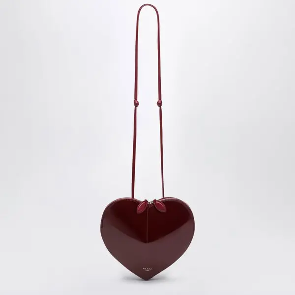 Alaïa Le Coeur Heart Shaped Patent Leather Shoulder Bag - Red