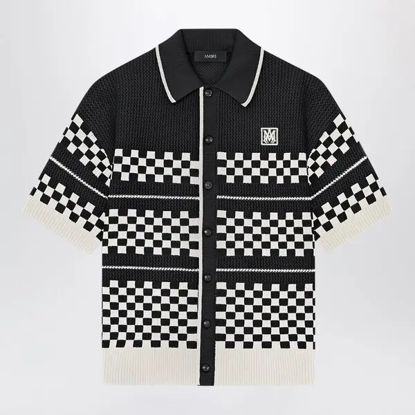 Amiri Checkered Mesh Sweater With Logo Embroidery
