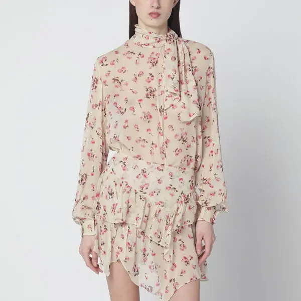 Isabel Marant Étoile Toile Beige Blouse With Floral Print - Cream