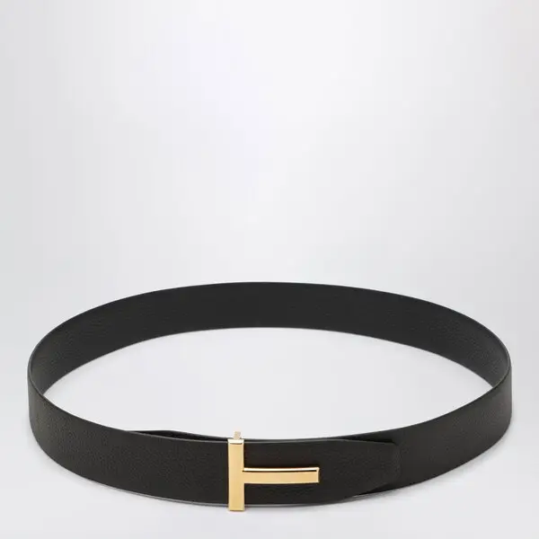 TOM FORD Reversible T-icon Grained Leather Belt - Brown