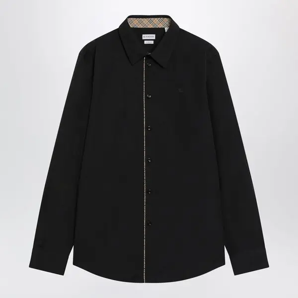 Burberry Classic-fit Cotton Poplin Shirt With Check Trim