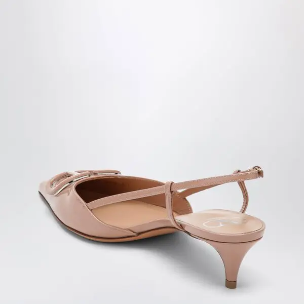 Valentino Garavani Vlogo Signature Patent Leather Slingback Pumps - Pink