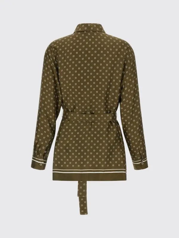 Max Mara Printed Shirt With Belt - Green