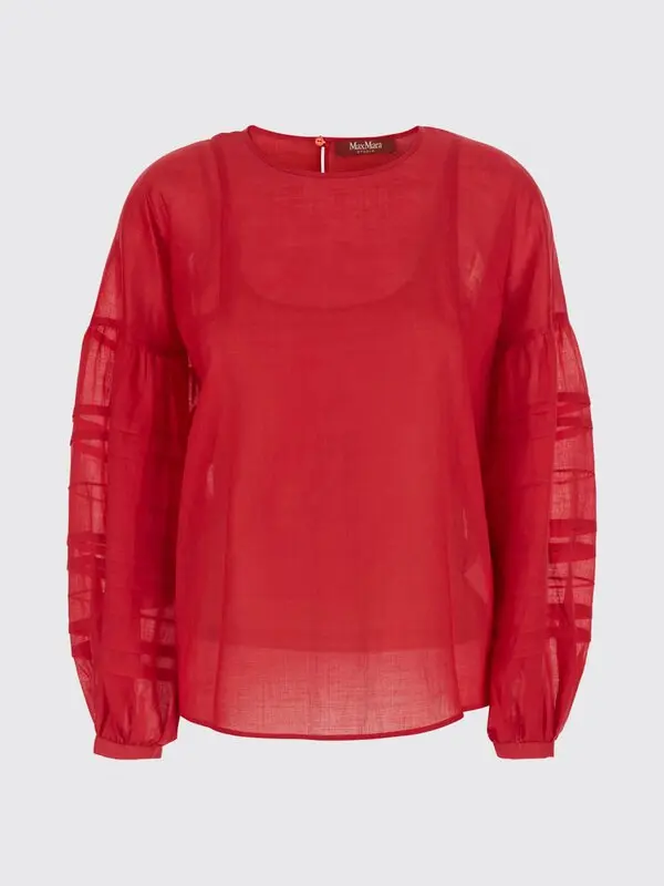 Max Mara Sheer Paneled Blouse - Red