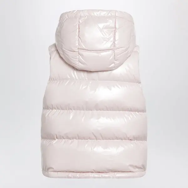Moncler Niverolle Short Down Vest In Nylon - Pink