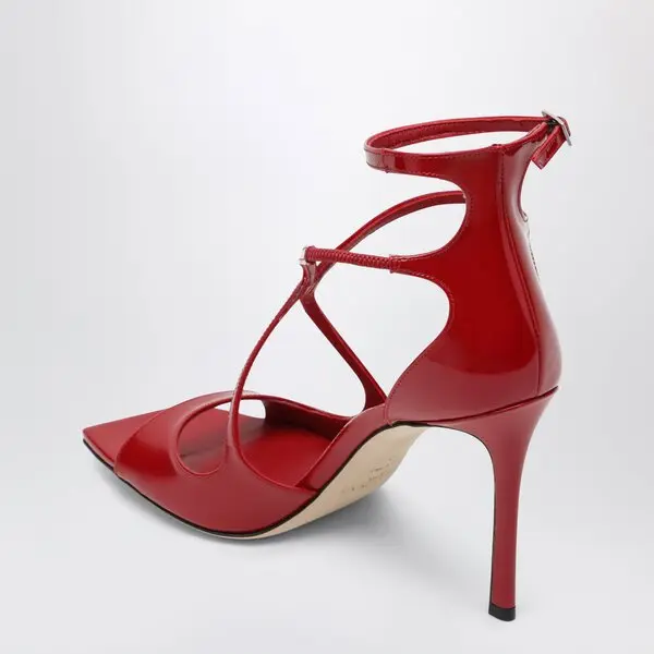 JIMMY CHOO Patent Leather Azia Sandals - Red