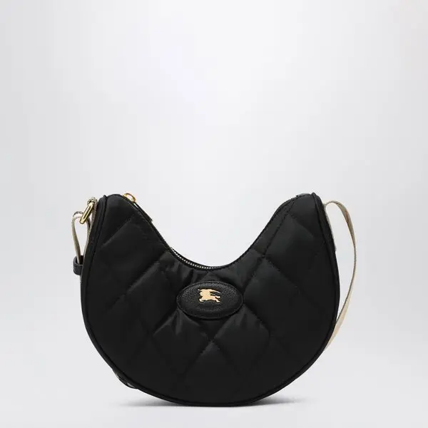Burberry Horseshoe Quilted Nylon Shoulder Bag - Black