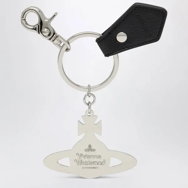 VIVIENNE WESTWOOD Hammered Orb Charm Keyring In Iron And Silver-tone Metal
