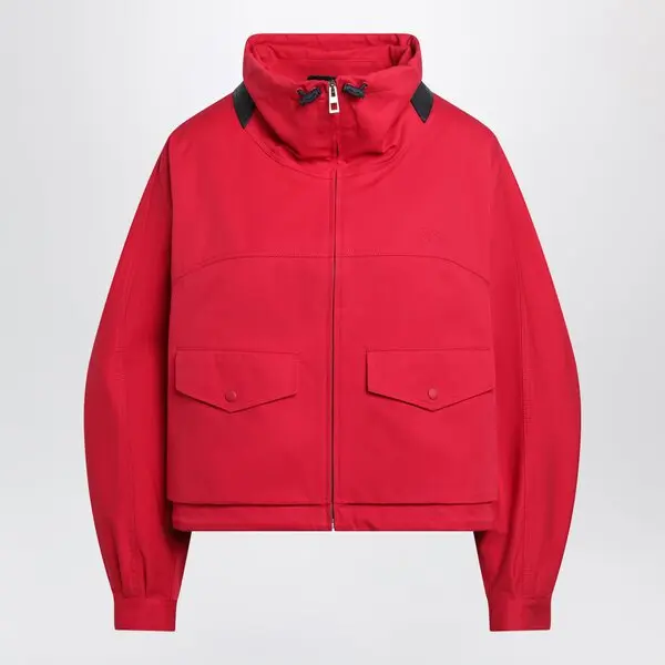 Loewe Cropped Cotton And Silk Gabardine Jacket - Red