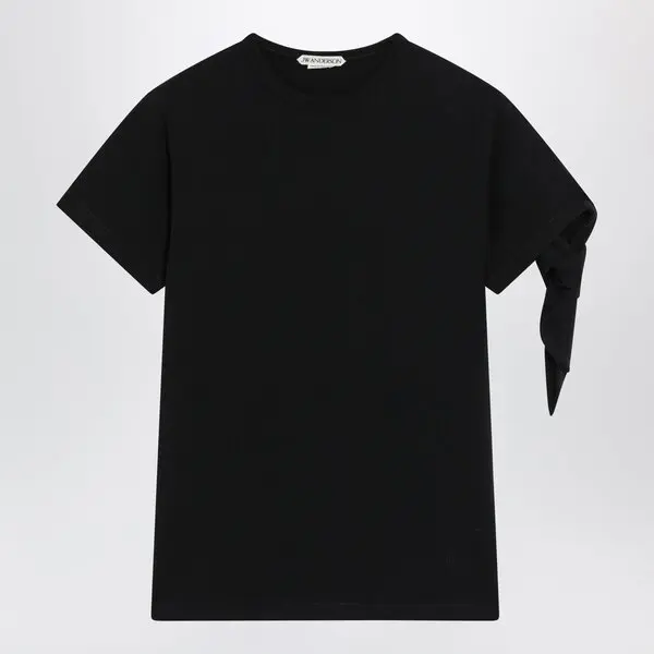 JW Anderson Knotted-sleeve Cotton T-shirt - Black
