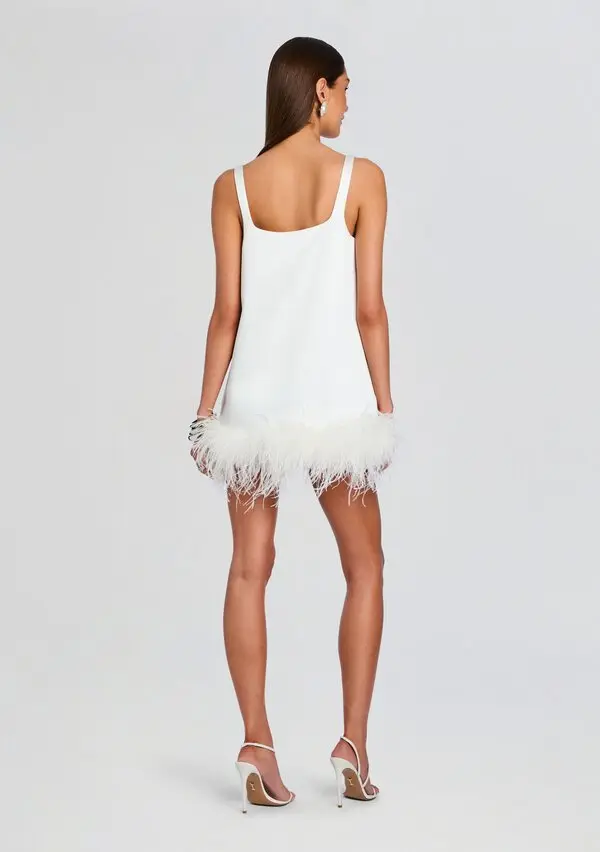 Retrofete Ragna Feather Dress - White