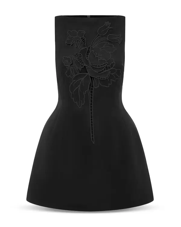 LEO LIN Ali Applique Boat Neck Mini Dress