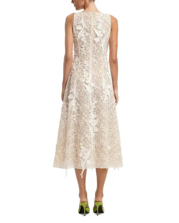 LEO LIN Embellished Lace Sleeveless Midi Dress
