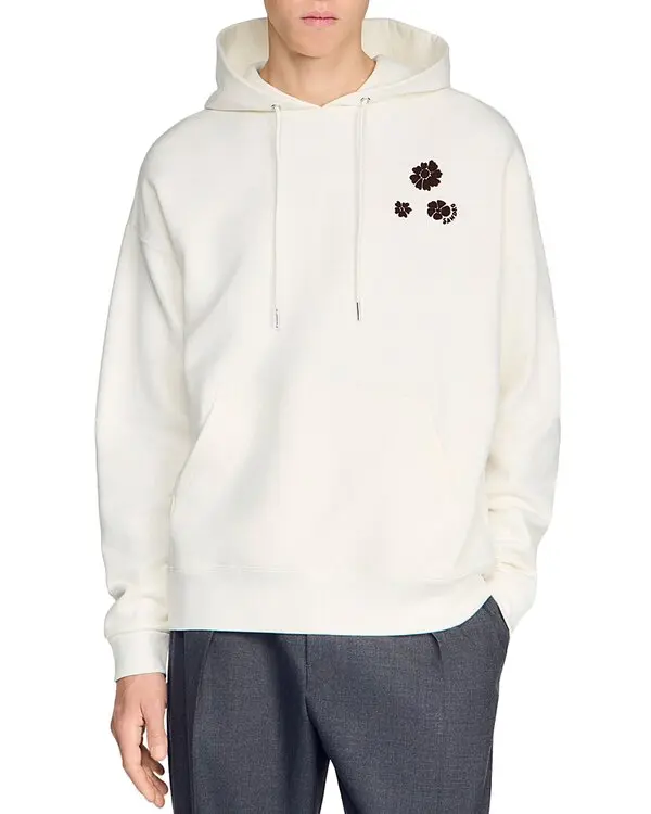 Sandro Oversized Flocked Floral Sweatshirt