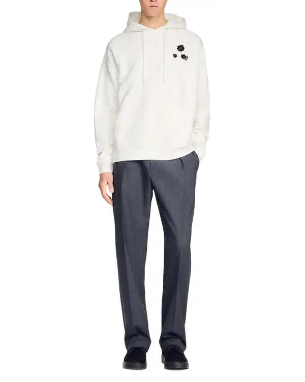 Sandro Oversized Flocked Floral Sweatshirt