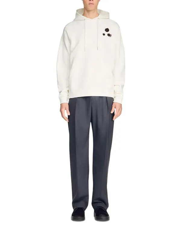 Sandro Oversized Flocked Floral Sweatshirt