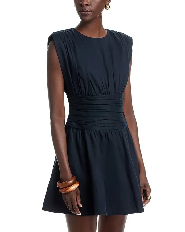 TOCCIN Eloise Ruched Mini Dress - Washed Jet