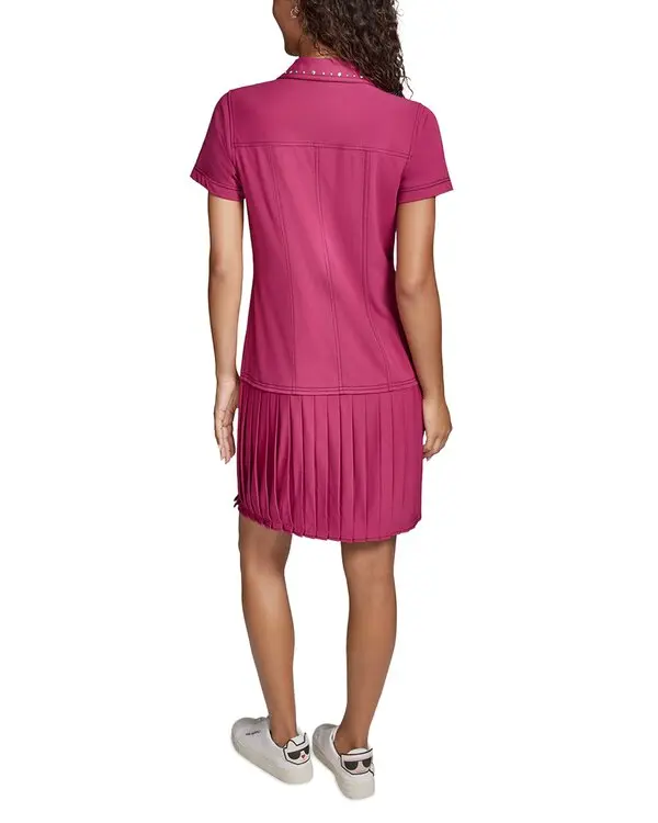 Karl Lagerfeld Paris Button Front Pleated Dress
