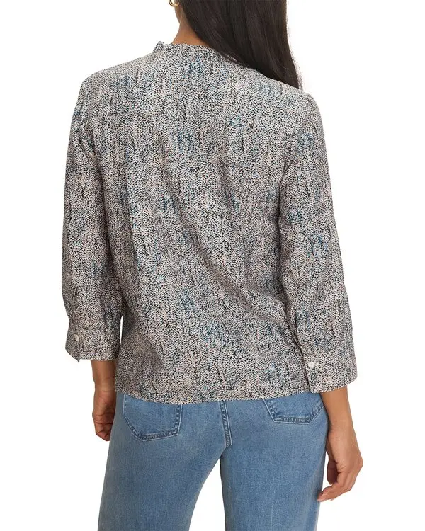 NIC+ZOE Sun Speckle Ruffle Neck Top