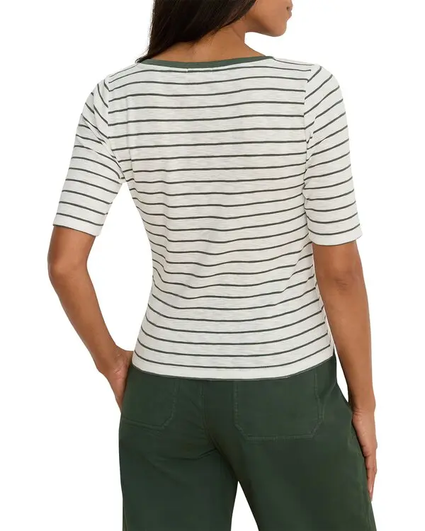 NIC+ZOE Elbow Sleeve Striped Tee