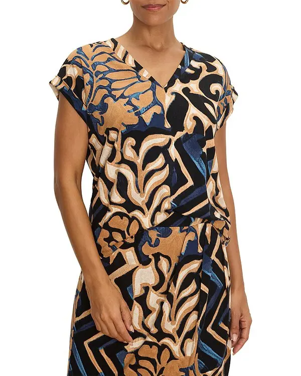 NIC+ZOE Deco Blooms Cap Sleeve Top
