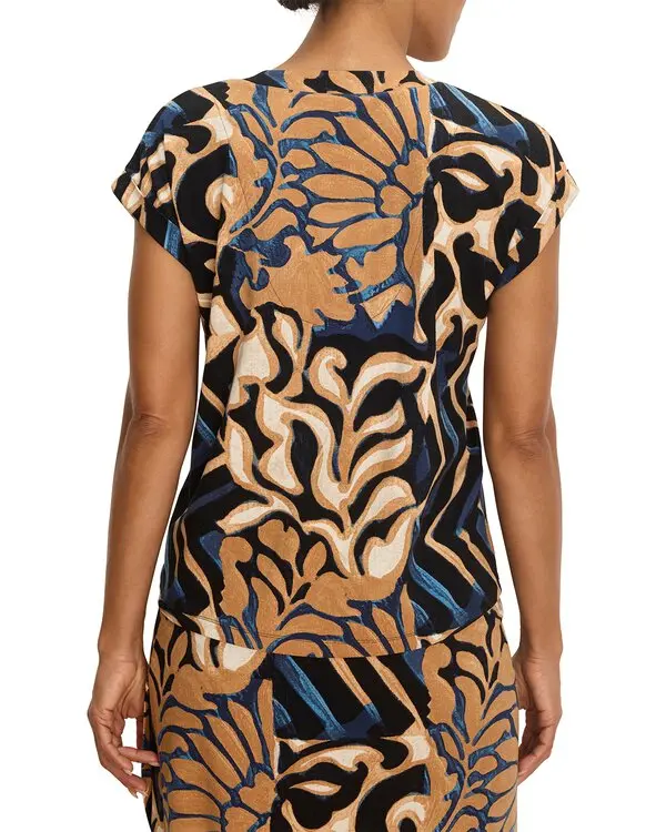 NIC+ZOE Deco Blooms Cap Sleeve Top