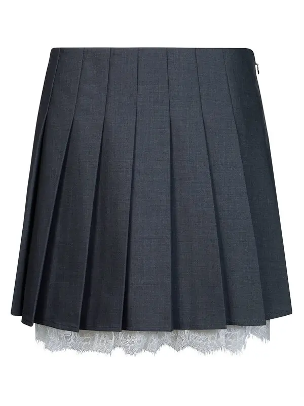 SELF-PORTRAIT Elegant Pleated Mini Skirt Fashion