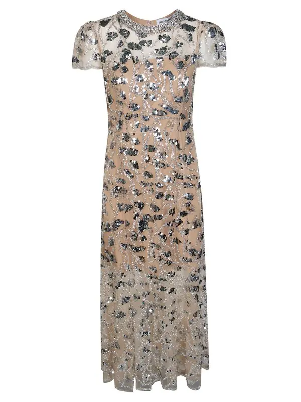 SELF-PORTRAIT Sequined Midi Dress For