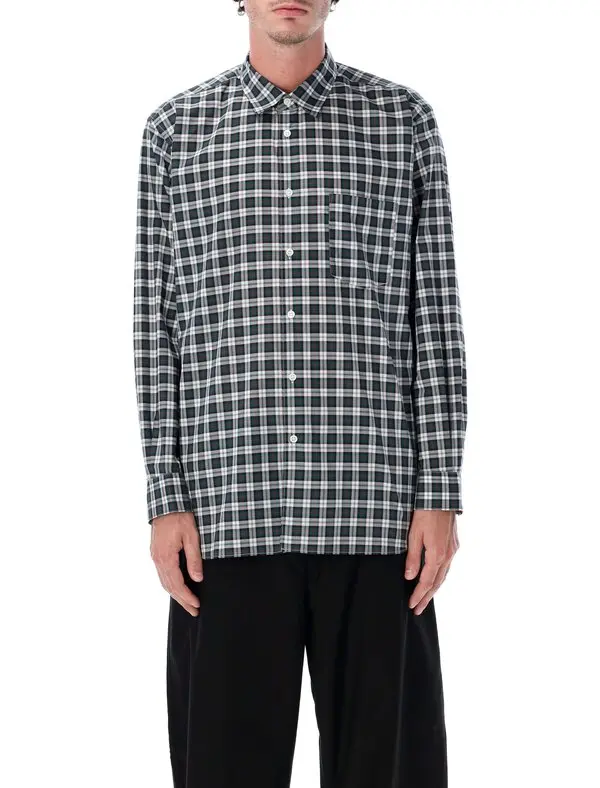Comme Des Garçons Relaxed Fit Checkered Shirt - Grey