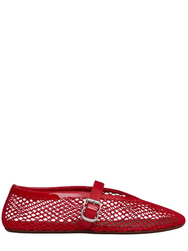 Alaïa Ballet Flats With Buckle Strap - Red