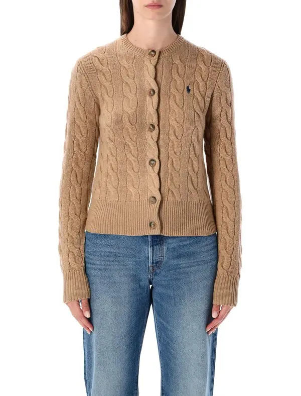 Polo Ralph Lauren Cable-knit Wool-cashmere Cardigan - Collection Camel