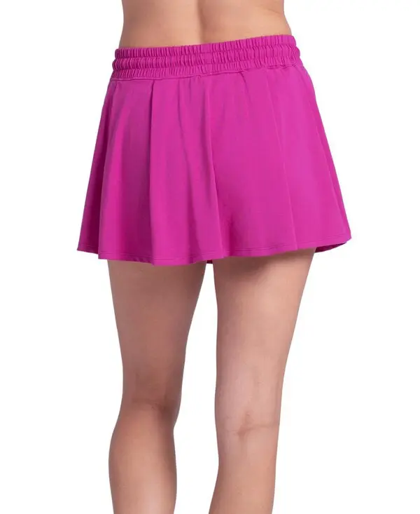 Lucky In Love High Waist Pima Skirt - Berry